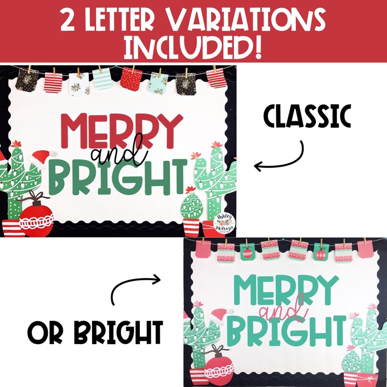 Christmas Bulletin Board or Classroom Door Decor Cactus - Etsy