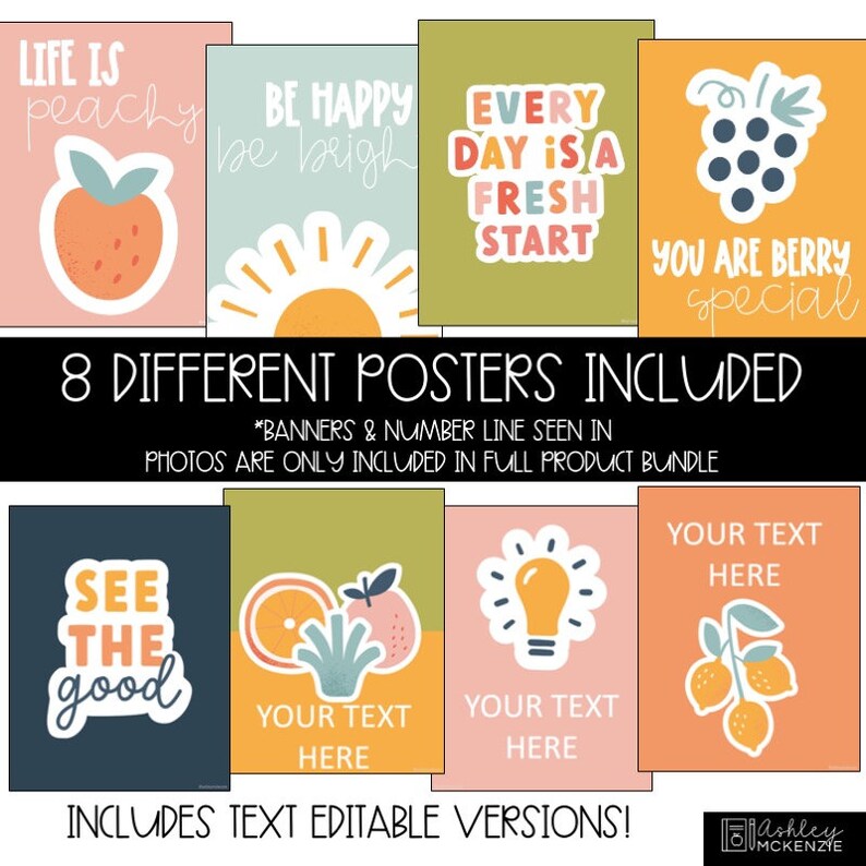 Modern Fruit Themed Classroom Posters Easy and Modern - Etsy