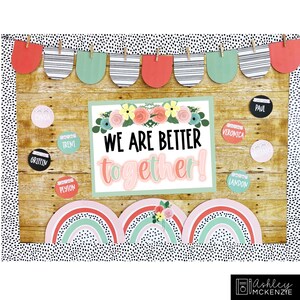 Boho Rainbow Flowers Classroom Decor, Bulletin Board Kit, Classroom ...