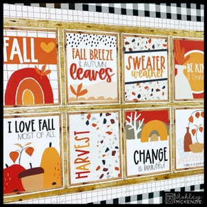 Fall Boho Classroom Posters, Easy and Modern Autumn Classroom ...
