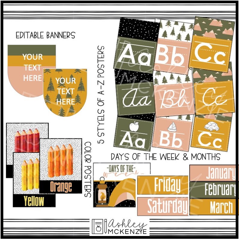 Camping Adventure Classroom Decor Bundle Easy and Modern - Etsy