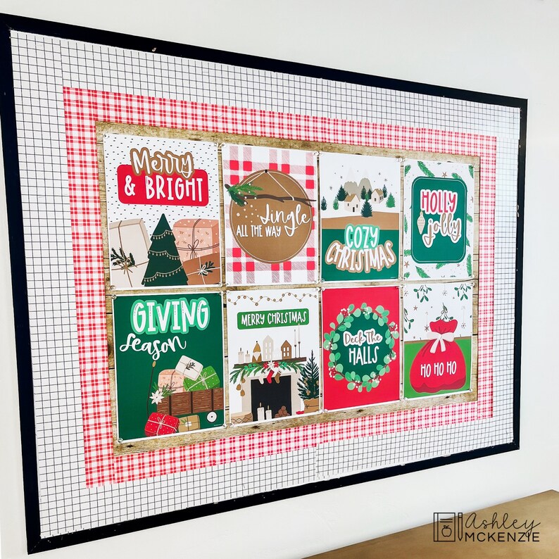 Modern Christmas Classroom Decor Bulletin Board Kit - Etsy