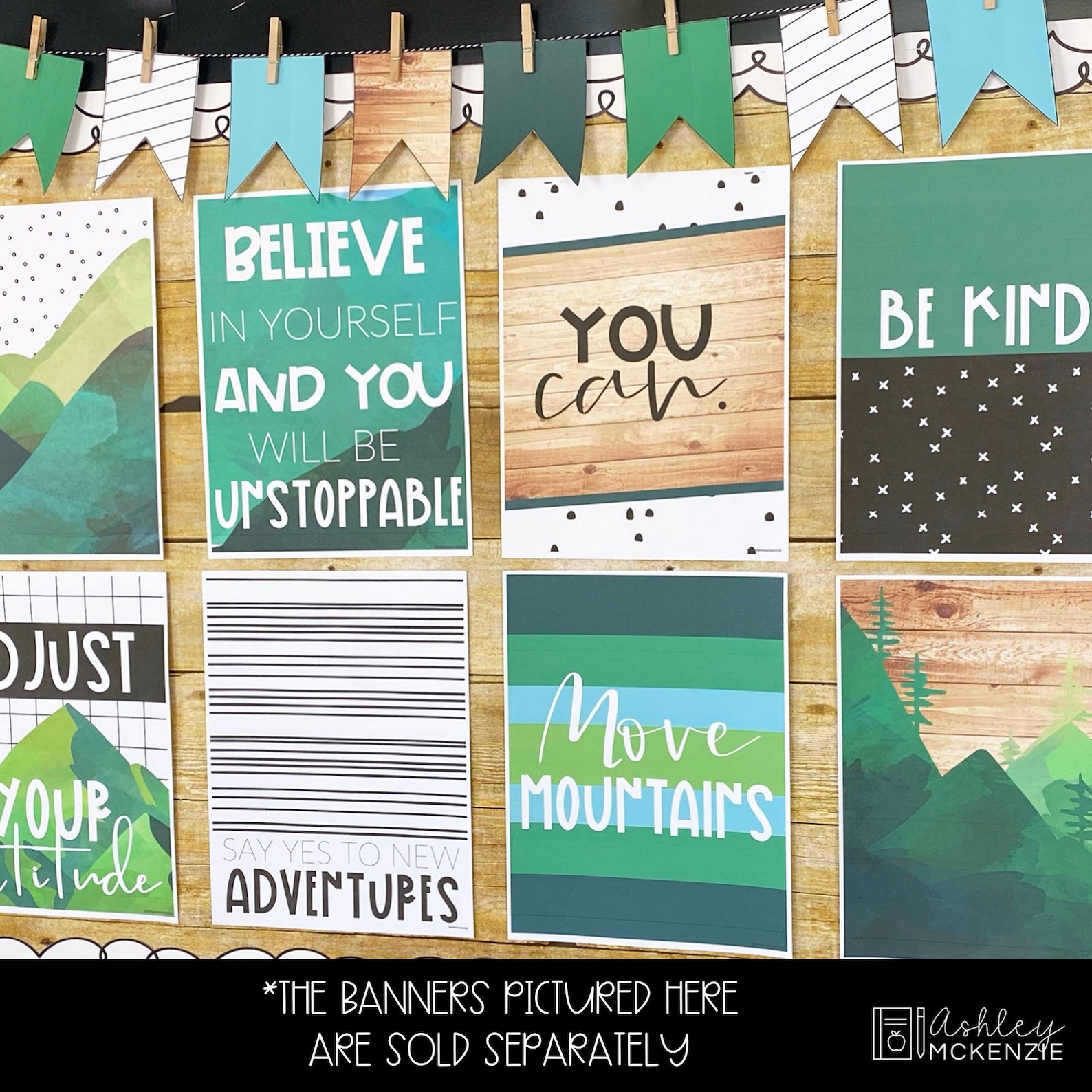 Scandi Mountains Classroom Decor Back to School Bulletin Board Set ...