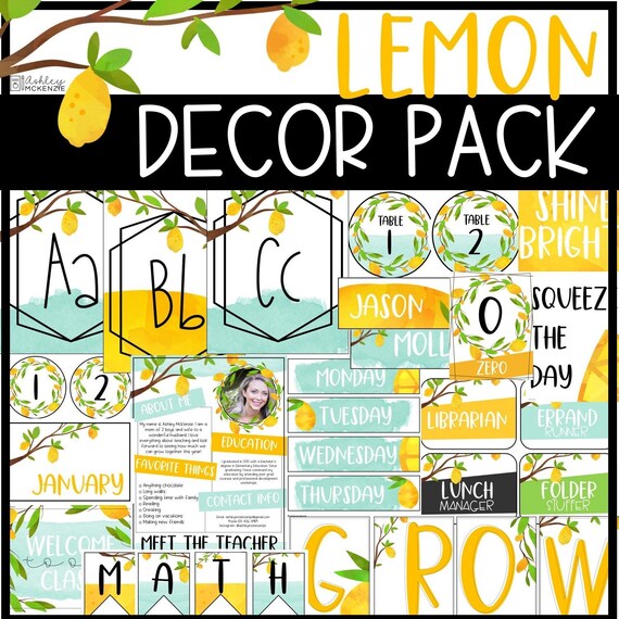 Lemon Classroom Decor Bundle Easy and Modern Classroom - Etsy