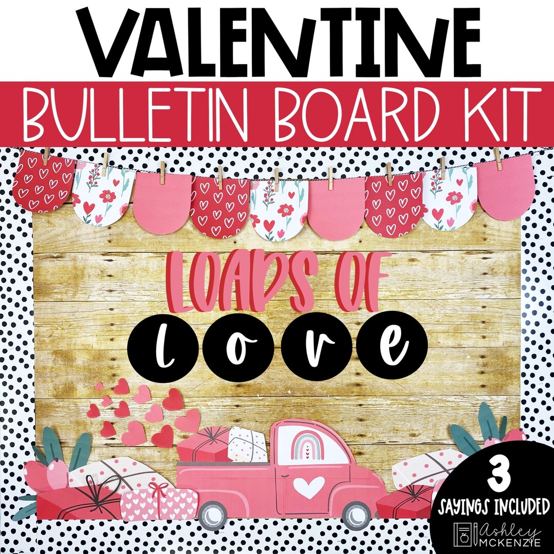 Valentine's Day Truck Bulletin Board or Classroom Door Decor, Random ...