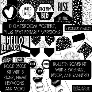 Black and White Classroom Decor Back to School Bulletin Board ...