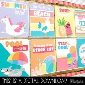 Summer Posters for End of Year Classroom Decor, Summer Splash Theme ...