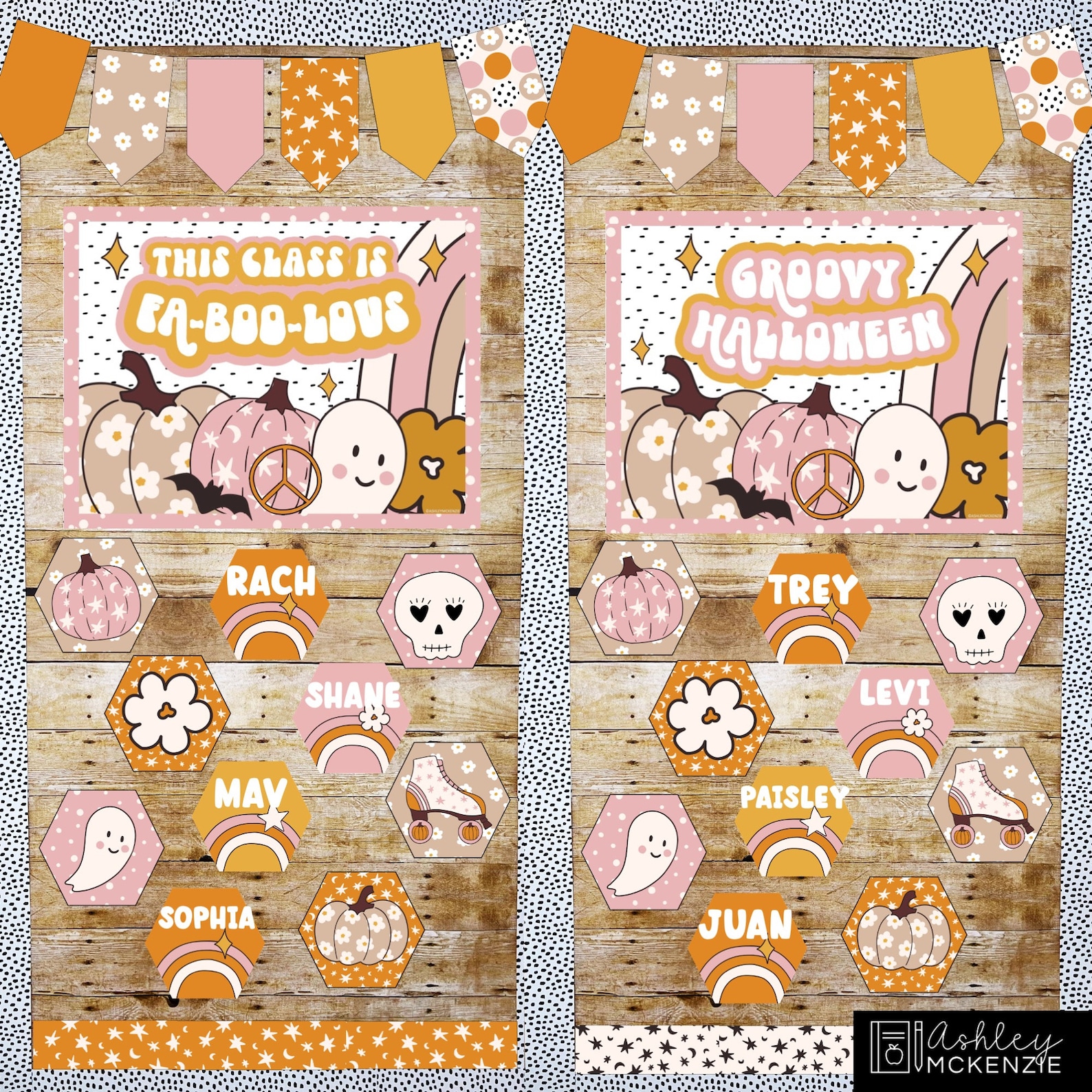 Retro Halloween Classroom Door Decor Kit Easy Holiday - Etsy