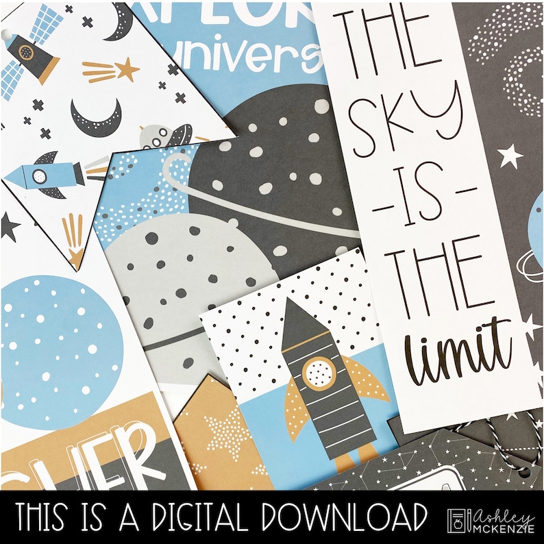 Space Classroom Decor Bundle Back to School Classroom Decorations Calm ...