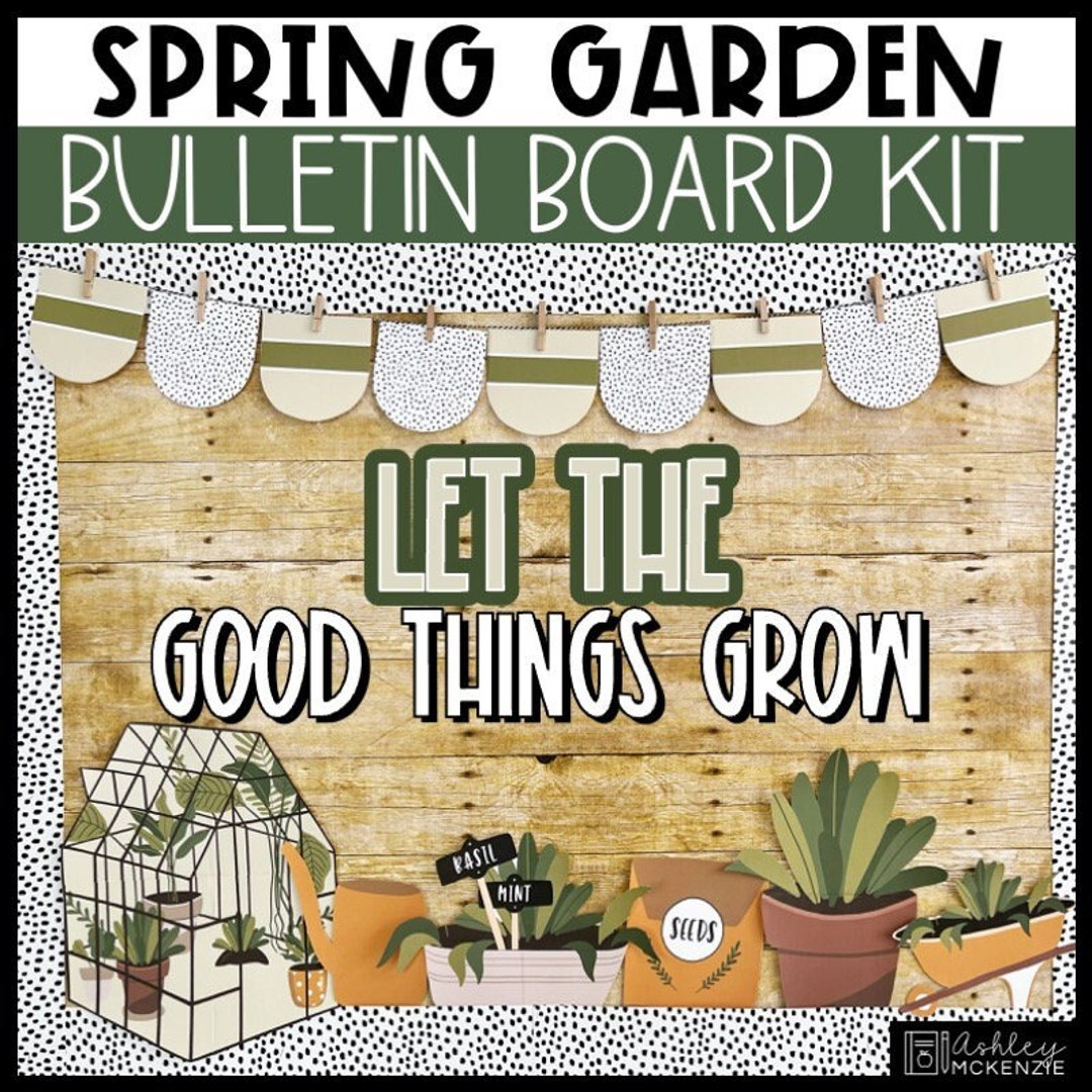 Spring Bulletin Board Kit Spring Garden Theme Easy and - Etsy