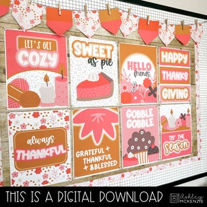 Cozy Thanksgiving Classroom Decor, Holiday Season, Bulletin Board Kit ...