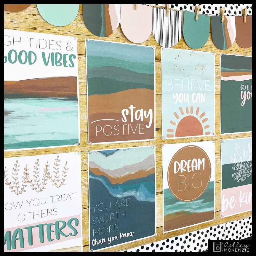 Coastal Classroom Posters Easy and Modern Classroom - Etsy