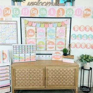 Marbled Pastel Themed Classroom Decor Bundle Editable - Etsy