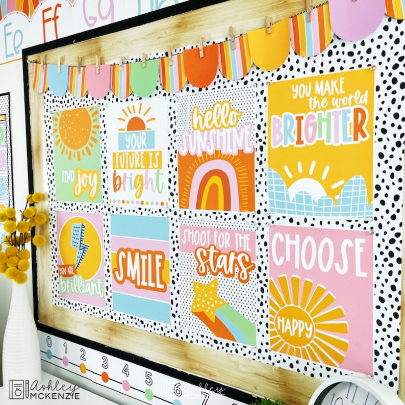 Sunshine Themed Classroom Posters Easy and Modern Classroom - Etsy