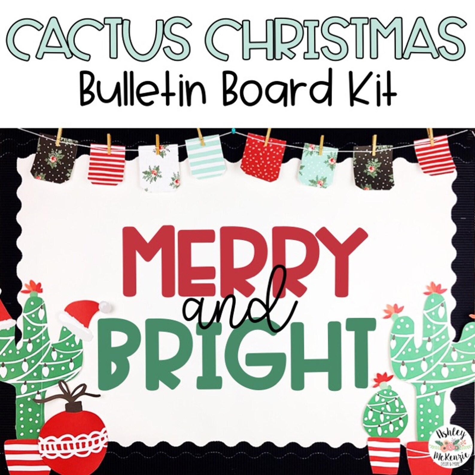 Christmas Bulletin Board or Classroom Door Decor Cactus - Etsy