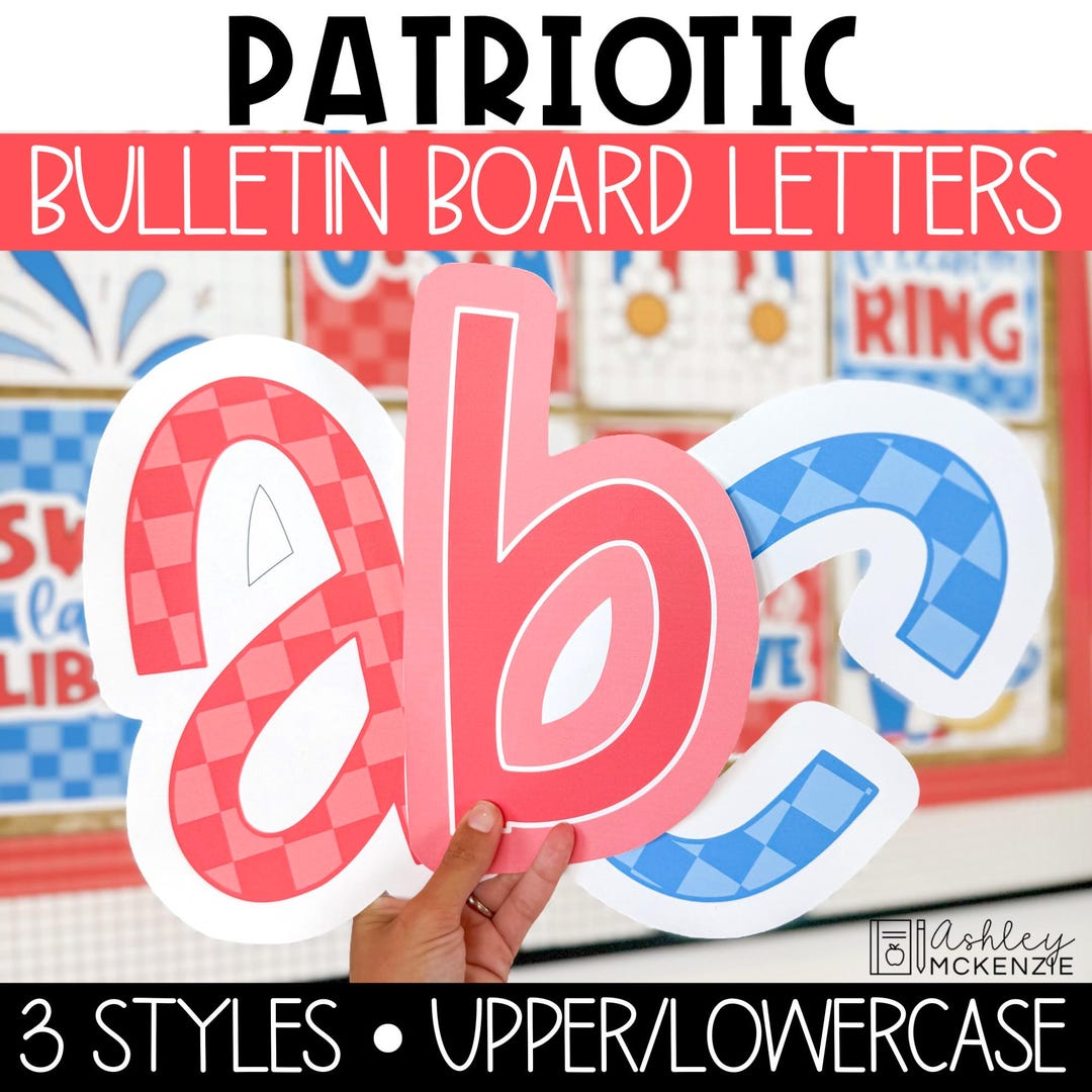 Patriotic 4th of July Bulletin Board Letters Punctuation Numbers ...
