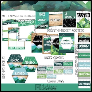 Spanish Scandi Mountains Classroom Decor Bundle, Easy and Modern ...