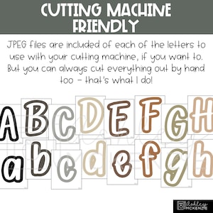 Neutral Colors Primary Font Printable Bulletin Board Letters, A-Z Upper ...
