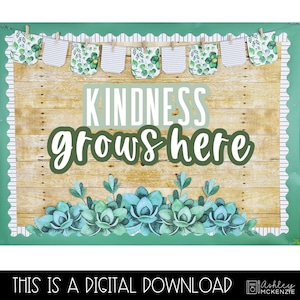 Modern Greenery Back to School Bulletin Board Kit Nature Inspired Door ...