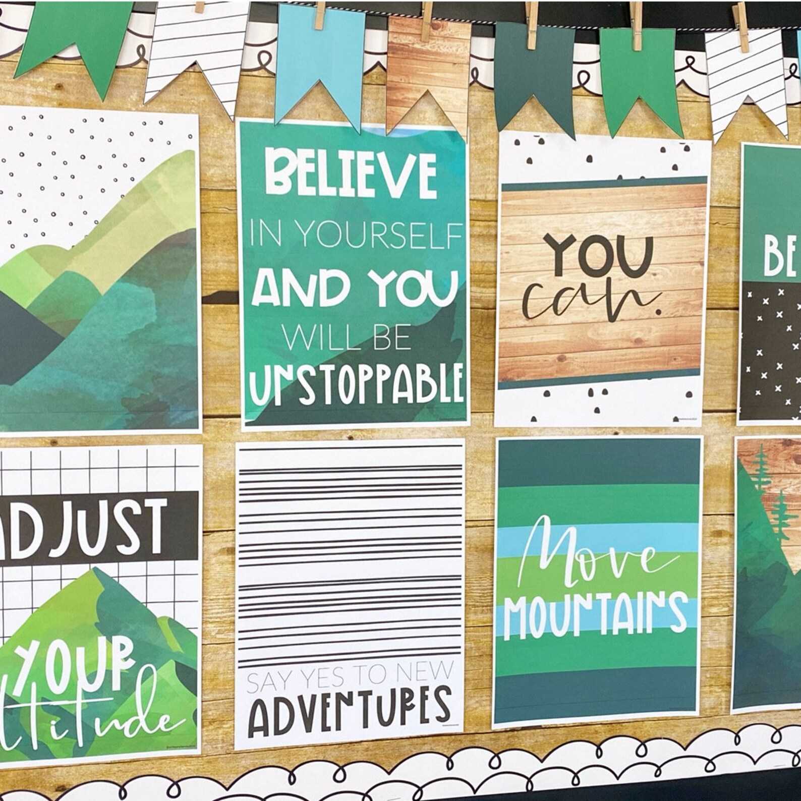 Scandi Mountains Classroom Decor Bundle Easy and Modern - Etsy