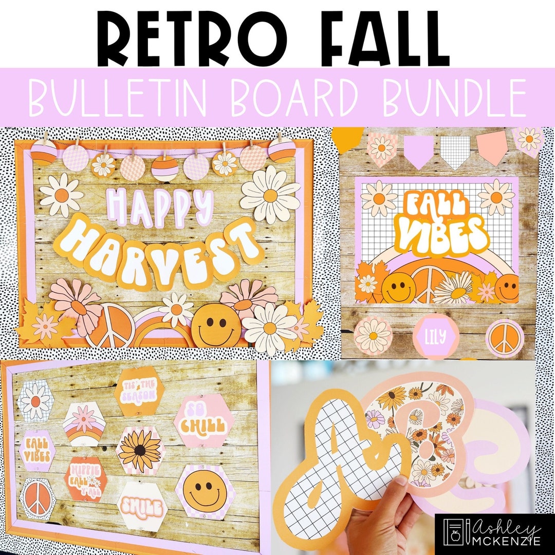 Retro Fall Bulletin Board Ideas Autumn Door Decor Groovy Classroom ...