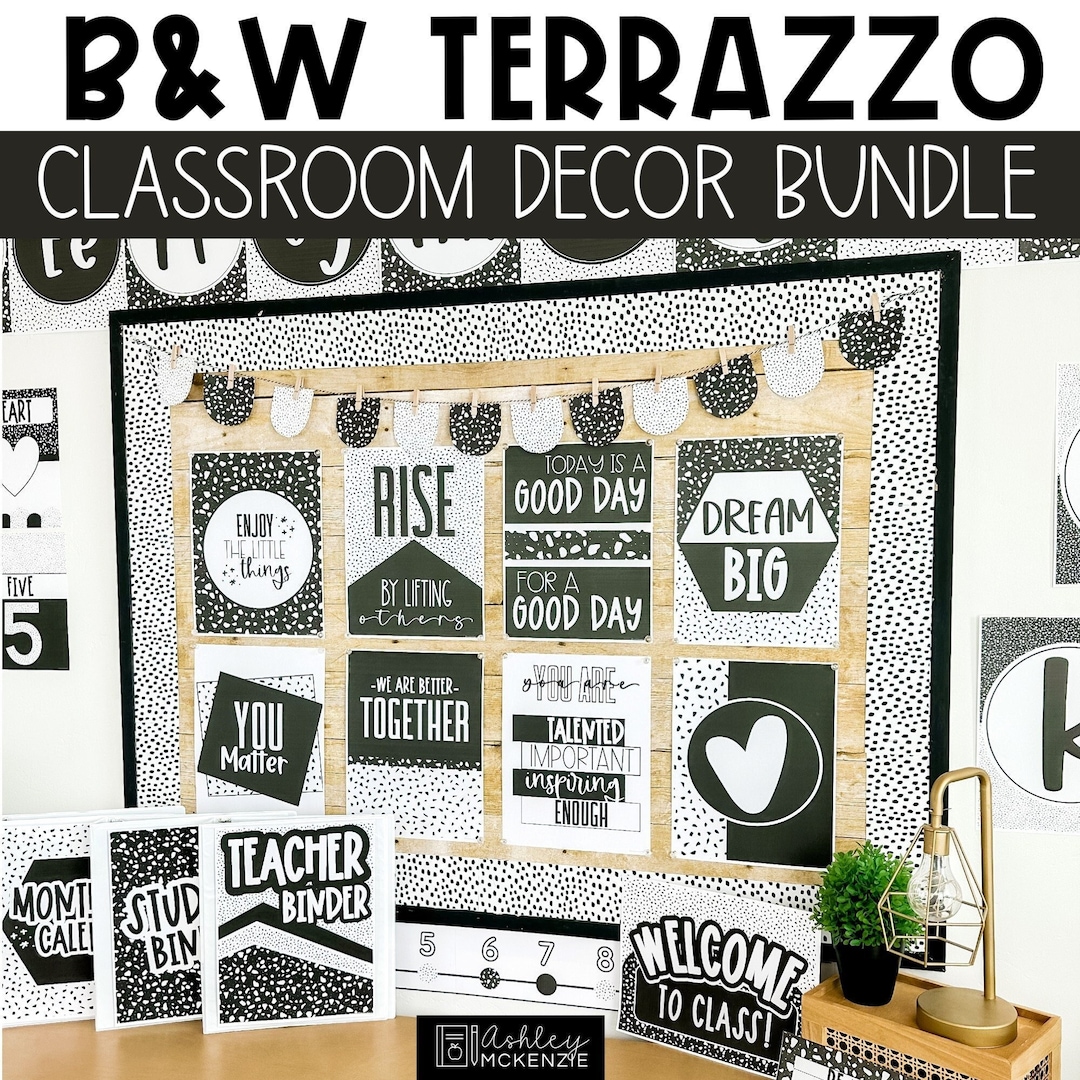 Black and White Classroom Decor Bundle Neutral Classroom Theme Back to ...