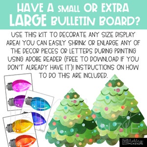 Christmas Lights Bulletin Board or Classroom Door Decor, Easy Holiday ...