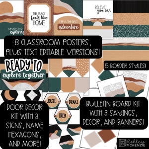 Abstract Landscape Back to School Classroom Decor, Bulletin Board Kit ...