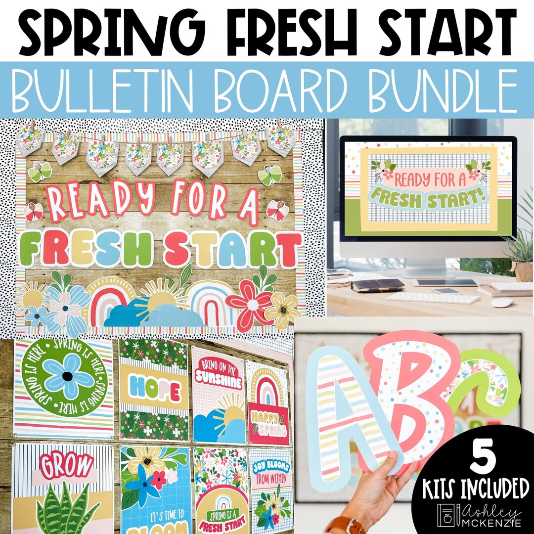 Spring Classroom Decor, Spring Fresh Start Theme, Bulletin Board Kit ...