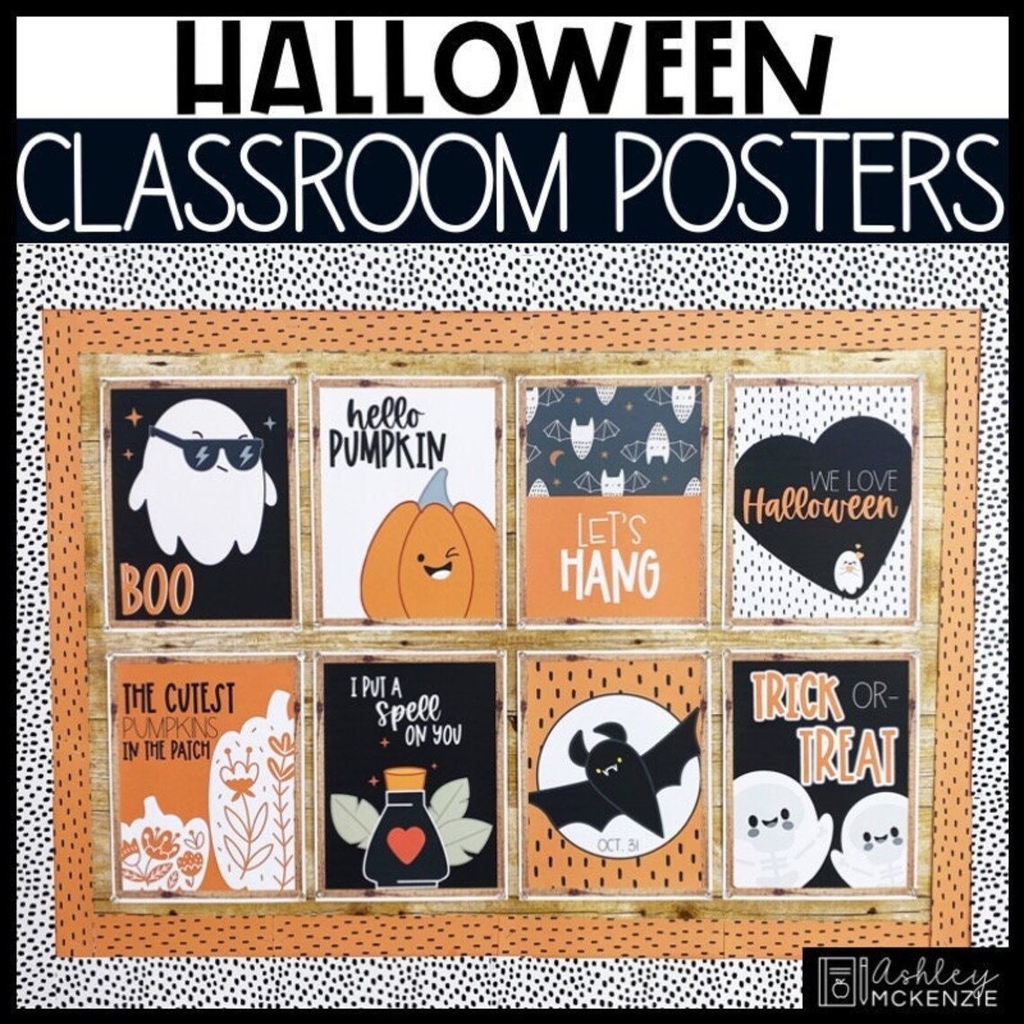 Halloween Boo Crew Classroom Posters Easy and Modern Holiday - Etsy