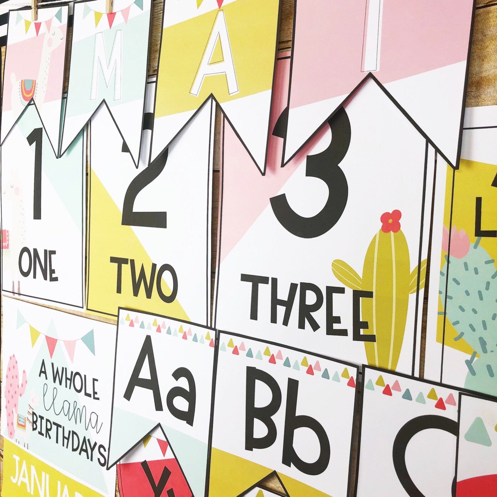 Llama and Cactus Classroom Decor Bundle Easy and Modern - Etsy