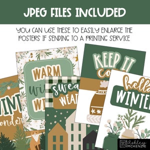 Modern Winter Classroom Posters, Holiday Season Theme, Easy Seasonal ...
