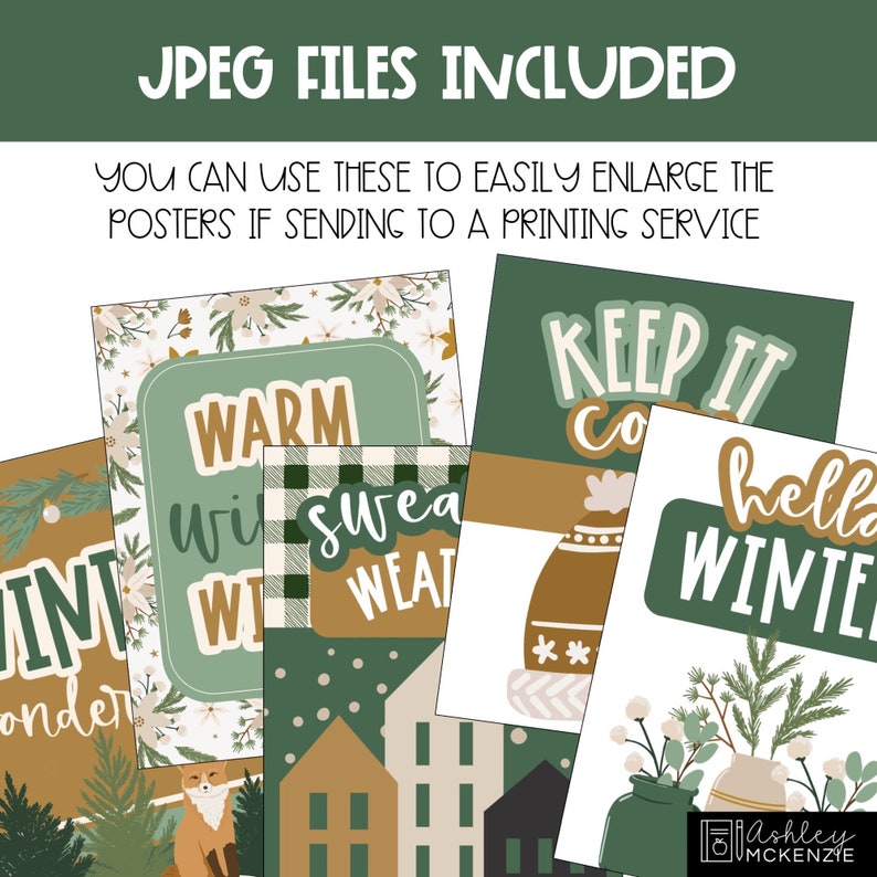 Modern Winter Classroom Posters Holiday Season Theme Easy - Etsy