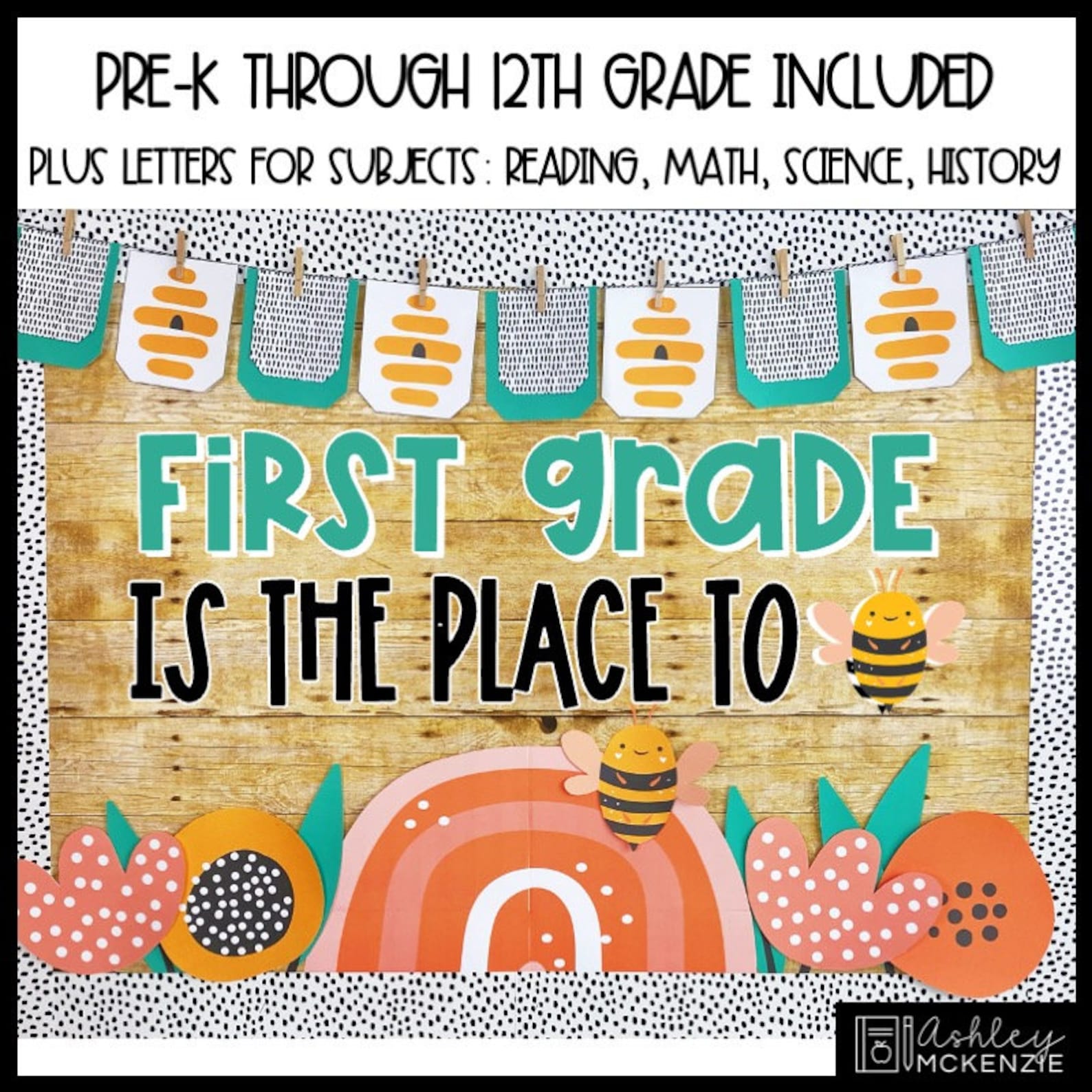 Honey Bee Back to School Bulletin Board or Classroom Door Decor, Easy ...