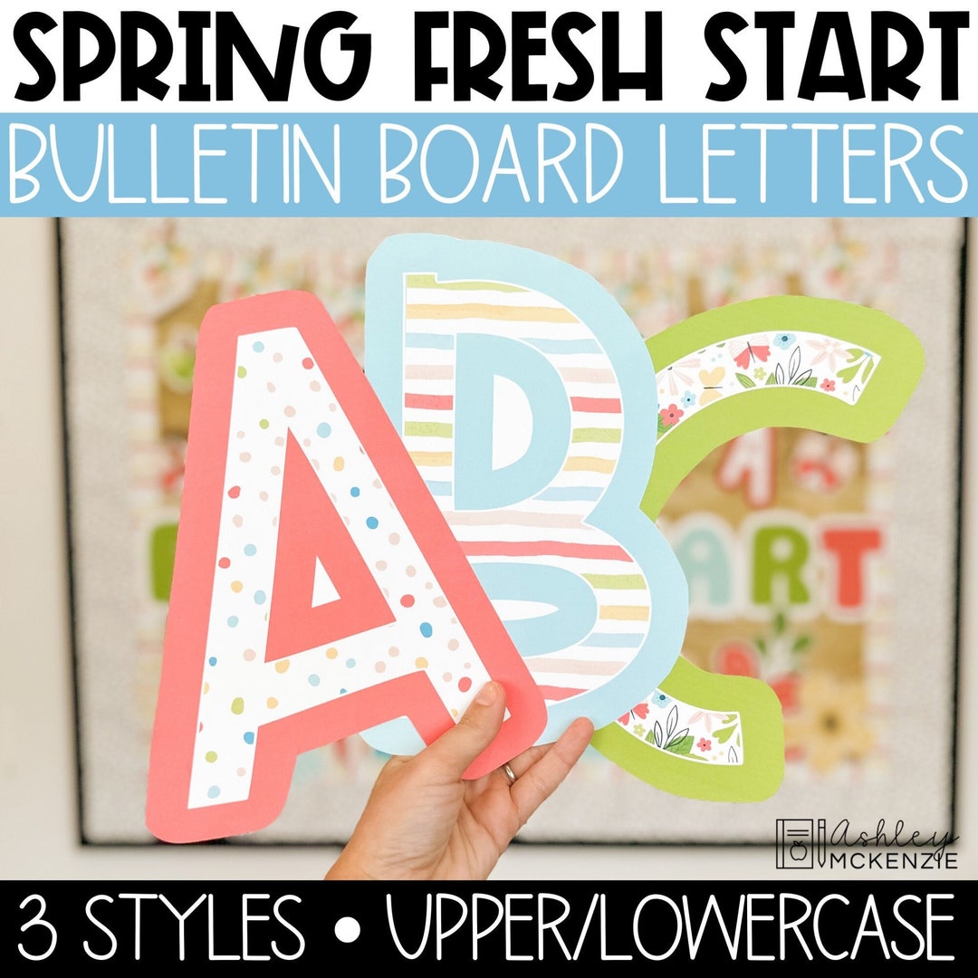 Spring Classroom Decor, A-Z Bulletin Board Letters, Punctuation, and ...