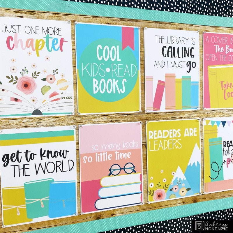 Reading or Library Classroom Posters Easy and Modern - Etsy UK
