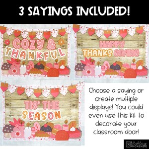 Cozy Thanksgiving Classroom Decor, Holiday Season, Bulletin Board Kit ...