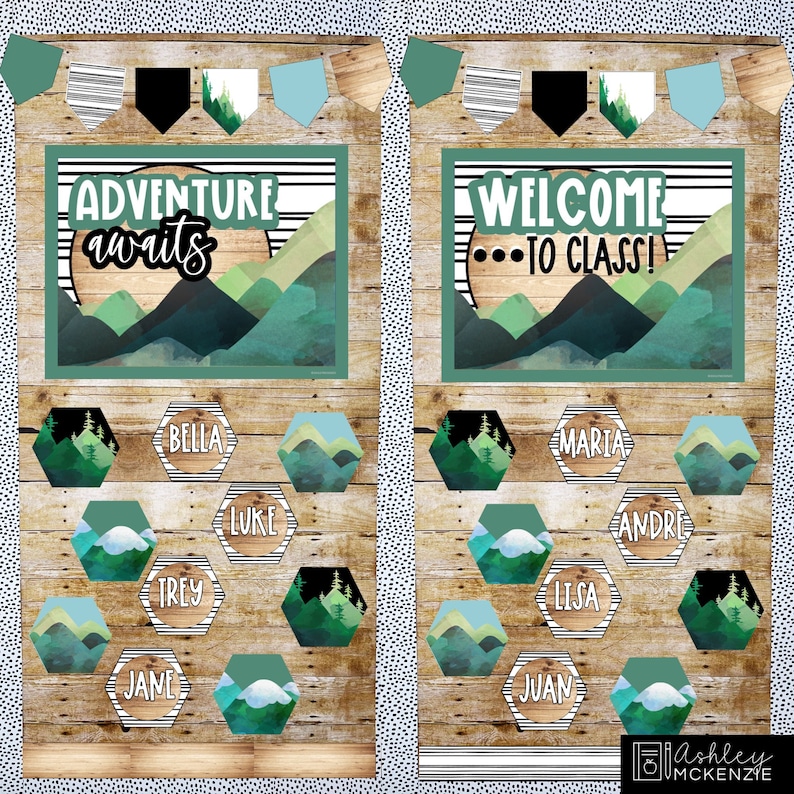 Scandi Mountains Classroom Door Decor Kit Back to School - Etsy