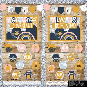 Boho Rainbow Classroom Door Decor Kit, Back to School, Easy and Modern ...