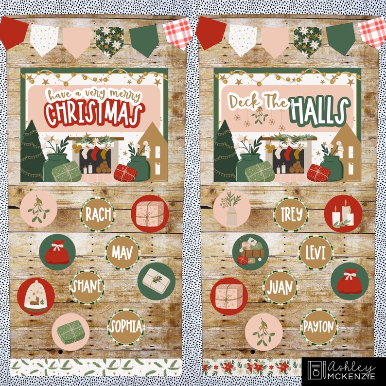 Modern Christmas Classroom Door Decor Kit Holiday Season - Etsy