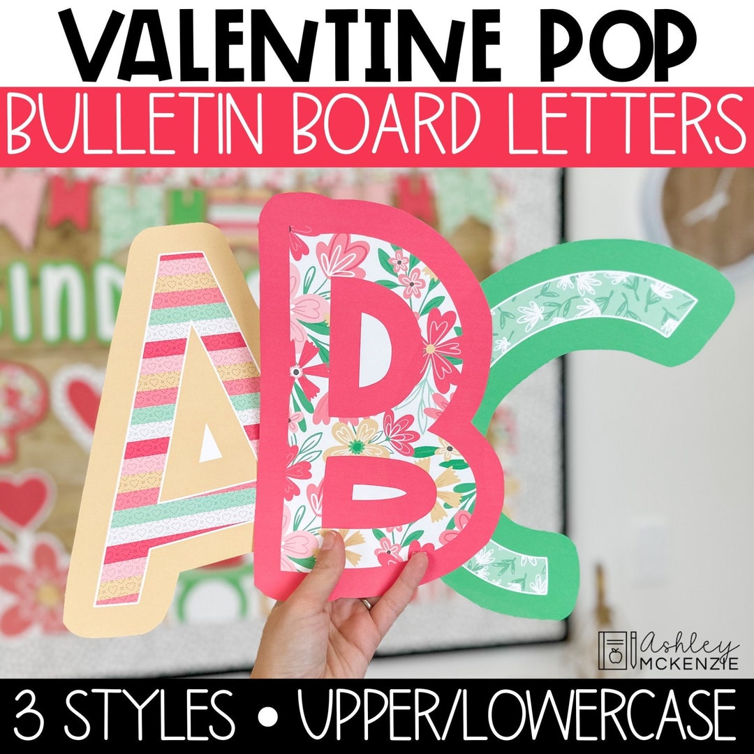 Valentine's Day Classroom Decor, A-Z Bulletin Board Letters ...
