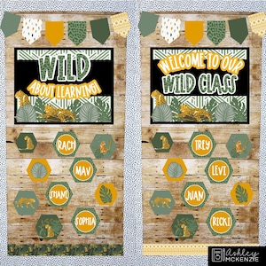 Modern Jungle Classroom Decor Back to School Bulletin Board Editable ...