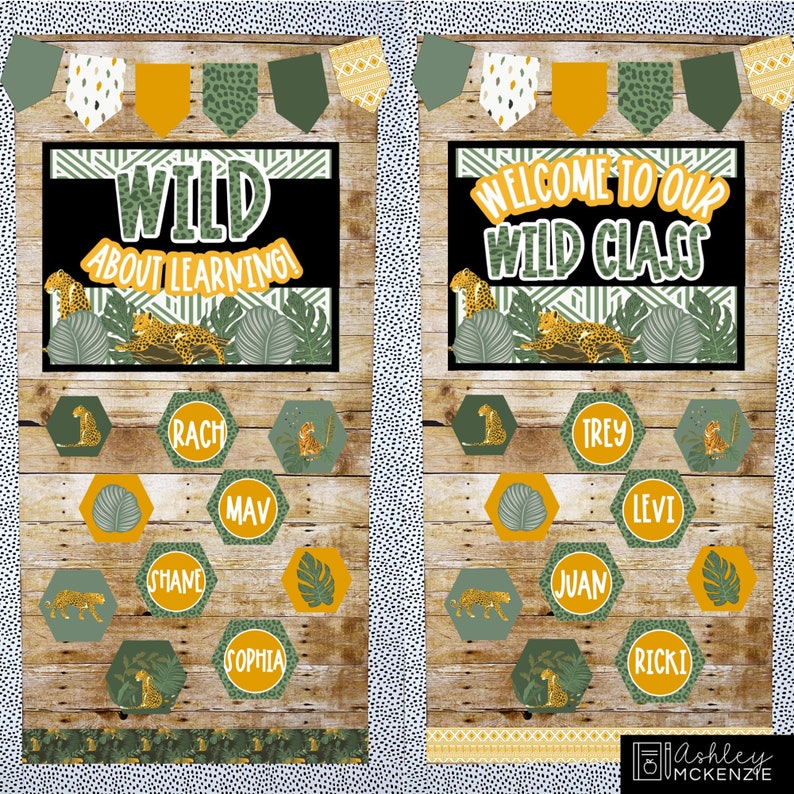 Modern Jungle Classroom Decor Back to School Bulletin Board Editable ...