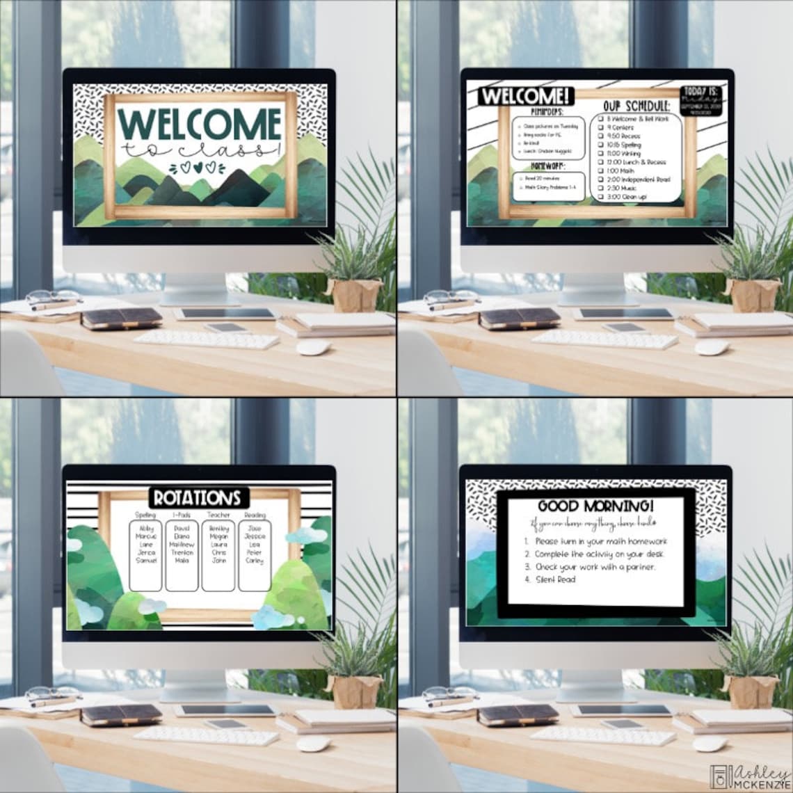 Scandi Mountains Google Slides and Powerpoint Templates Calm - Etsy