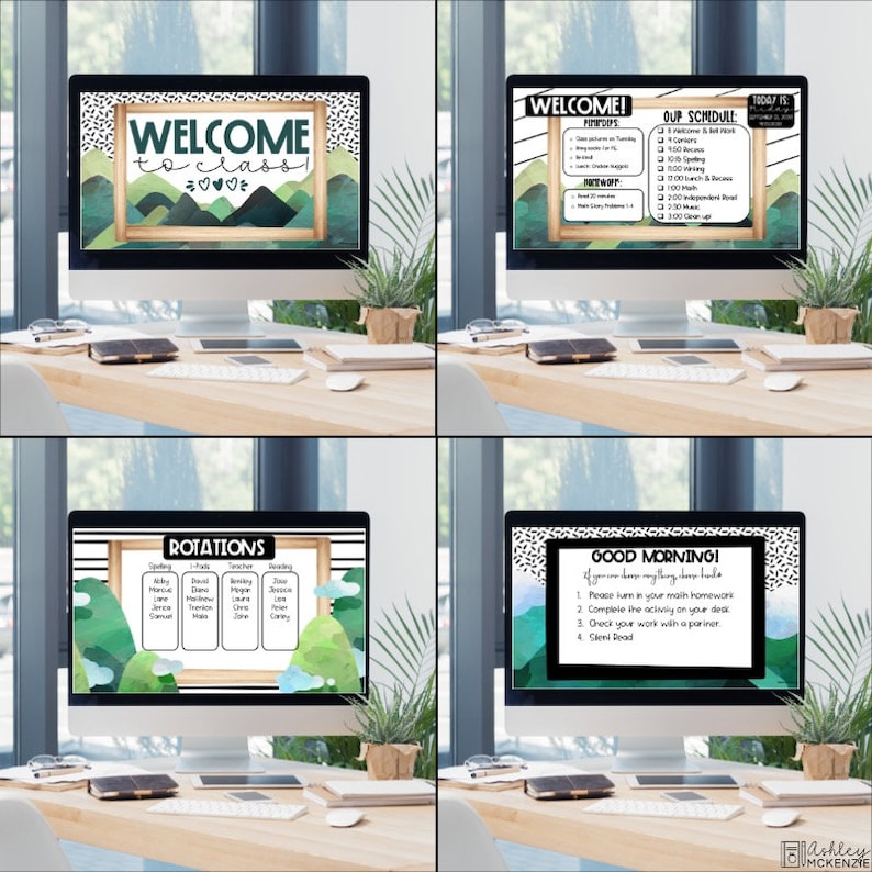 Scandi Mountains Google Slides and Powerpoint Templates, Calm Class ...
