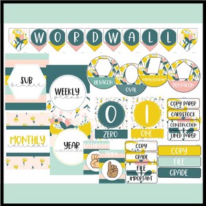 Vintage Floral Blooms Classroom Decor Bundle, Easy and Modern Classroom ...