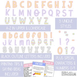 Retro Spring Classroom Decor, A-Z Bulletin Board Letters, Punctuation ...