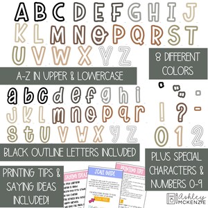 Neutral Colored A-Z Bulletin Board Letters, Punctuation, and Numbers ...
