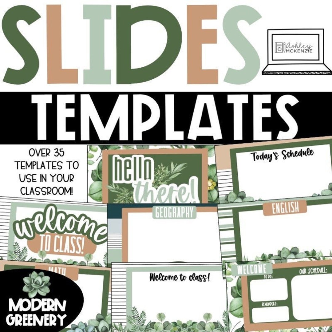 Modern Greenery Google Slides and Powerpoint Templates, Calm Class ...