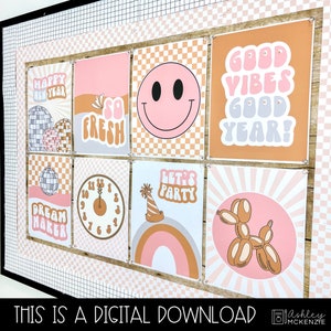 Retro New Year Classroom Posters, Holiday Season Theme, Easy Seasonal ...